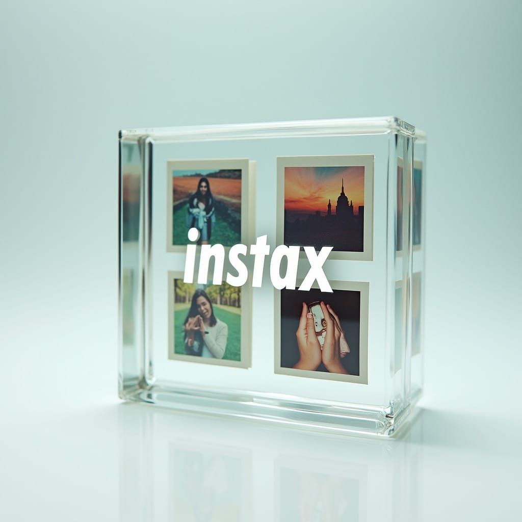 Sleek Acrylic Box Displays Instax Masterpiece - AI Art