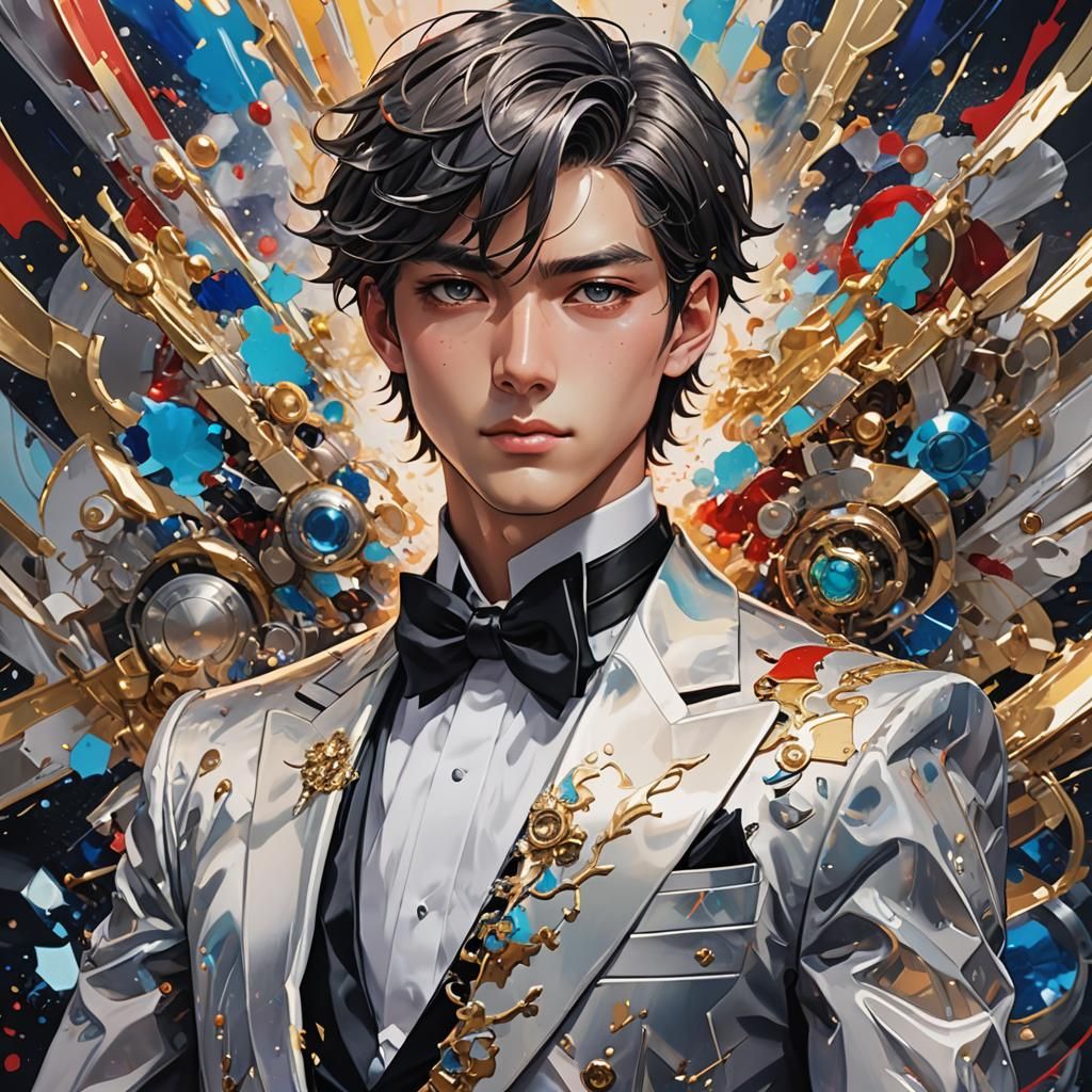 Dapper man in tuxedo armor - AI Generated Artwork - NightCafe Creator