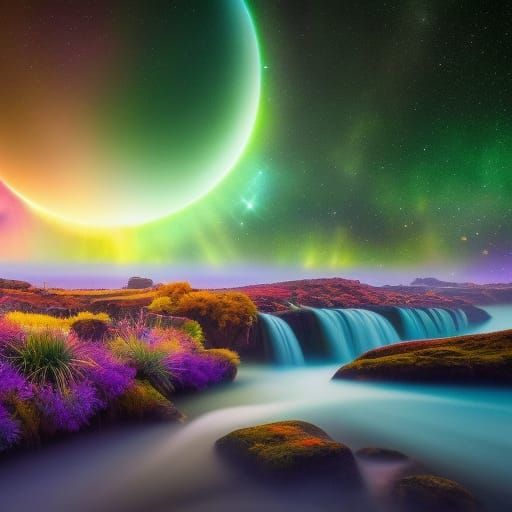 Giant radioactive moon - AI Generated Artwork - NightCafe Creator