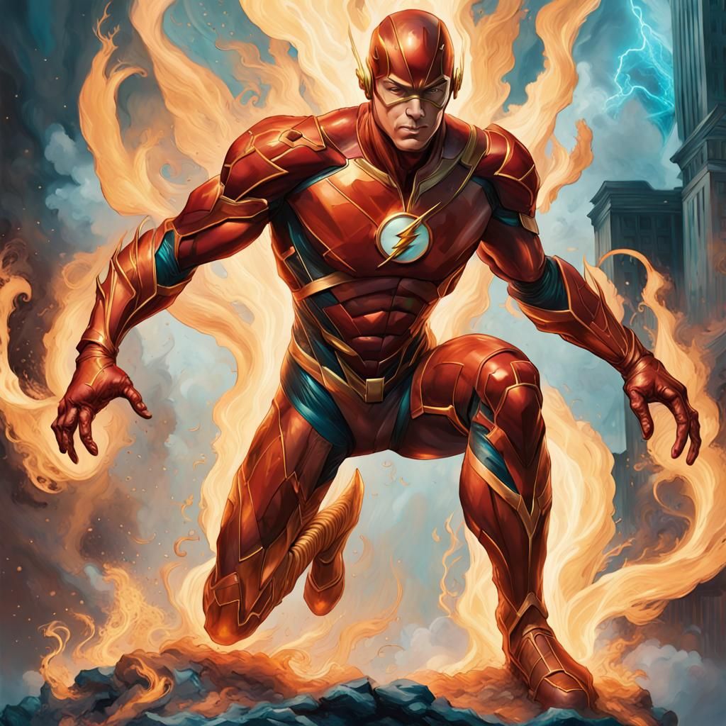 The Flash Gains The Power Of The Human Torch - AI Generated Artwork ...