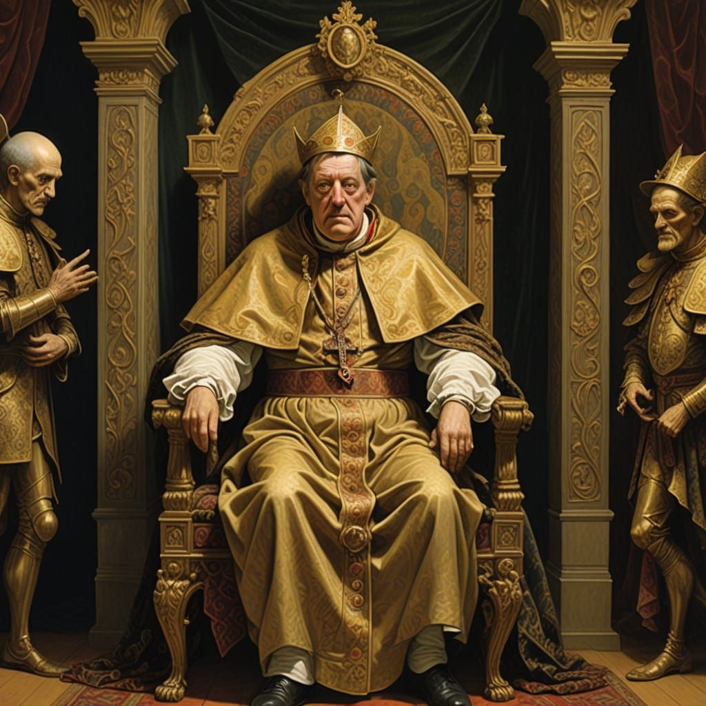 Stephen Fry as The Pope - The Pope in Elaborate Papal Attire