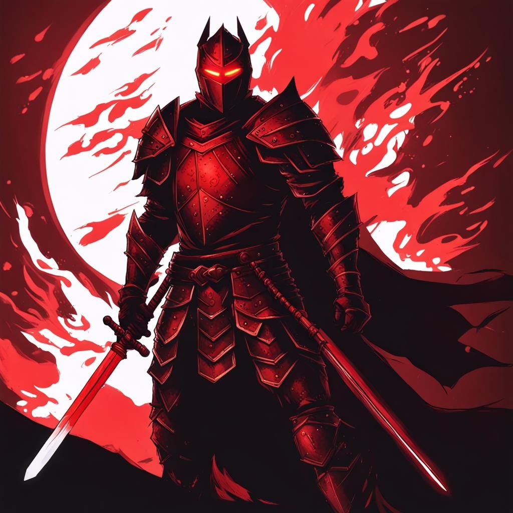 A Dark and red knight with a red katana glowing - AI Generated Artwork ...