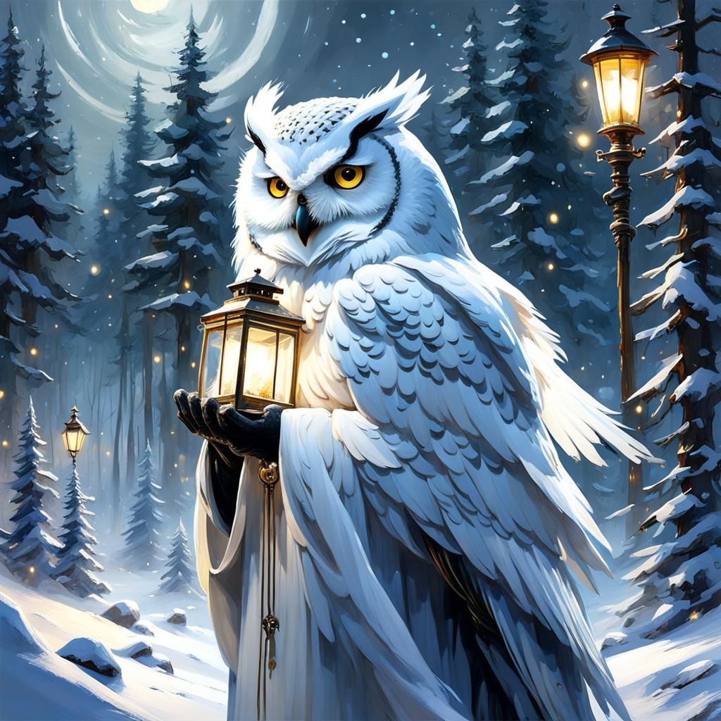 The Owl God of Snow - AI Generated Artwork - NightCafe Creator