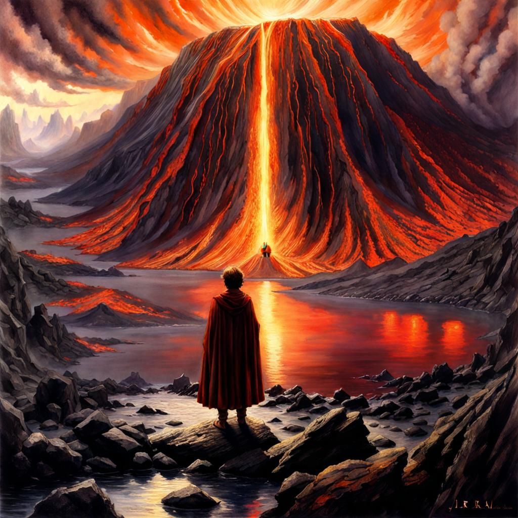 Frodo at Mount Doom - AI Generated Artwork - NightCafe Creator