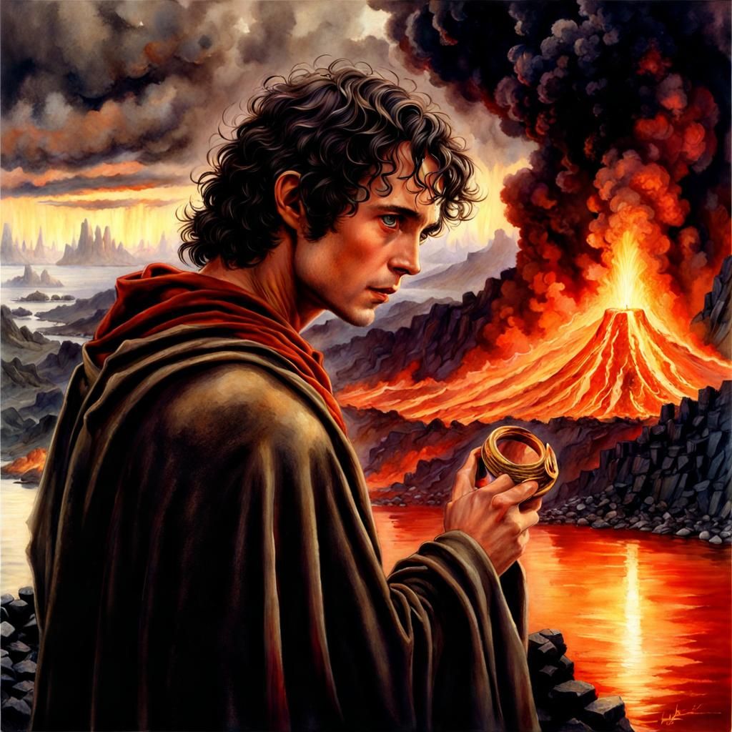 Frodo at Mount Doom - AI Generated Artwork - NightCafe Creator