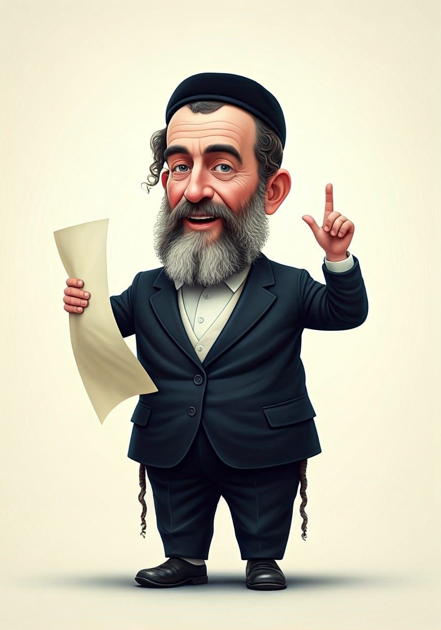 Caricature of an ultra-Orthodox Jew in the 1920s w... - AI Art