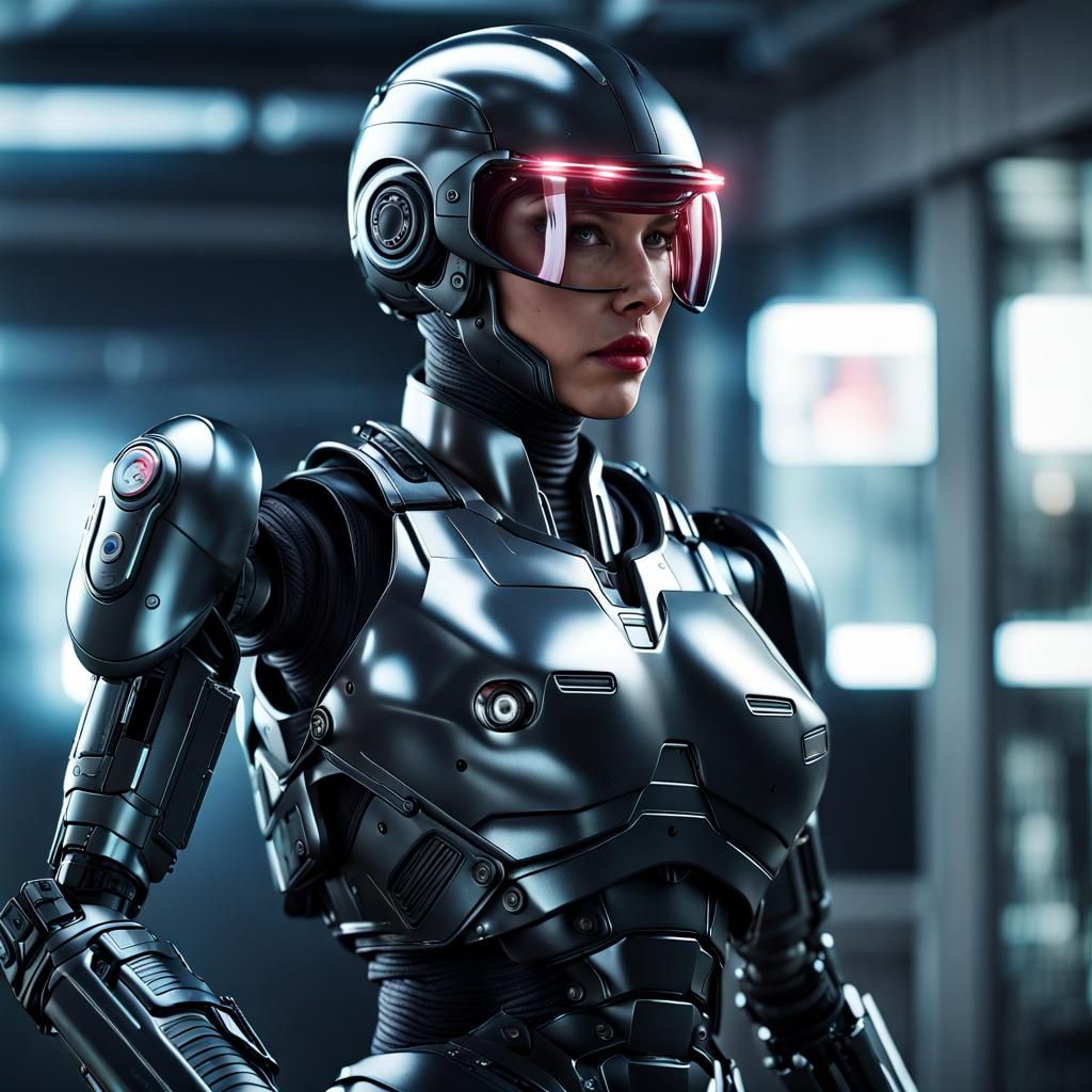 Female Version RoboCop - AI Generated Artwork - NightCafe Creator