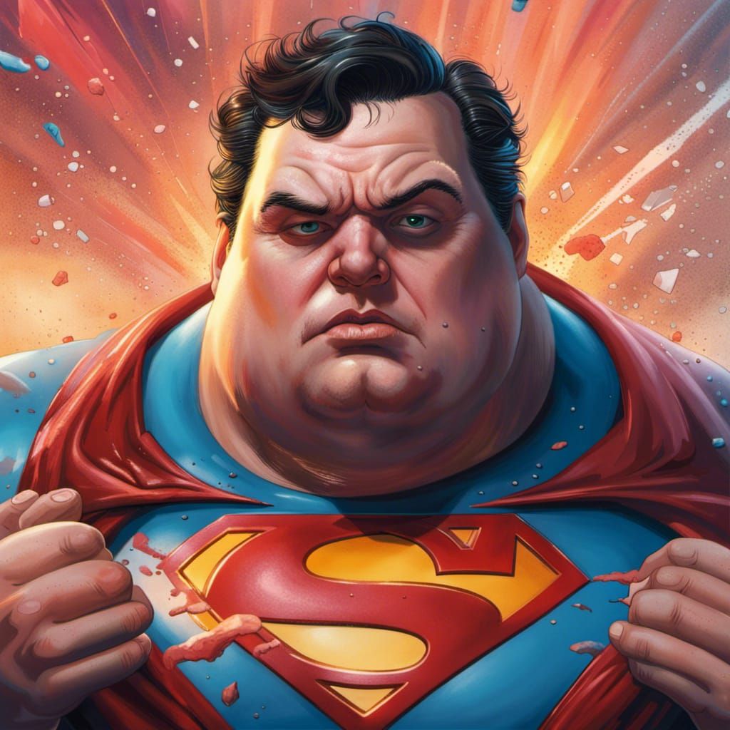 Fat Superman - AI Generated Artwork - NightCafe Creator