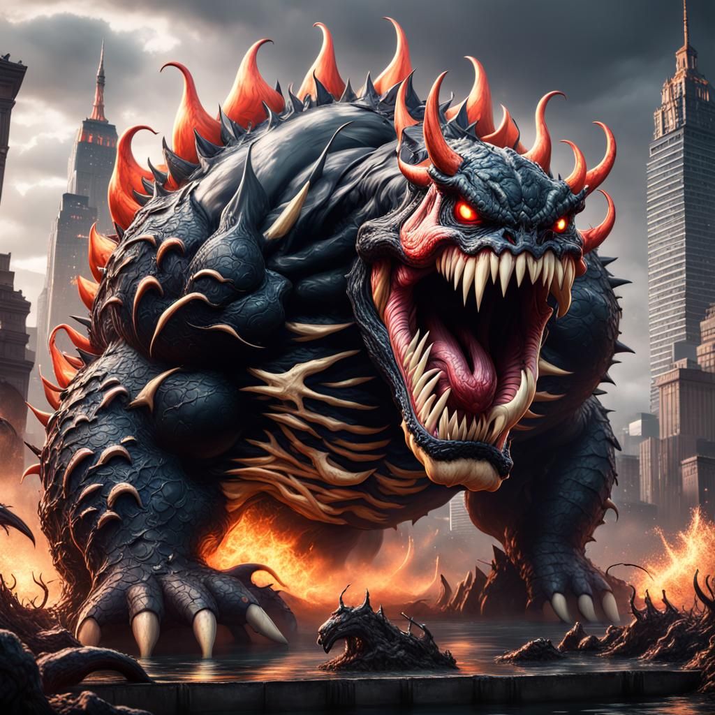 Venom inside Giant kaiju Bowser Body - AI Generated Artwork - NightCafe ...