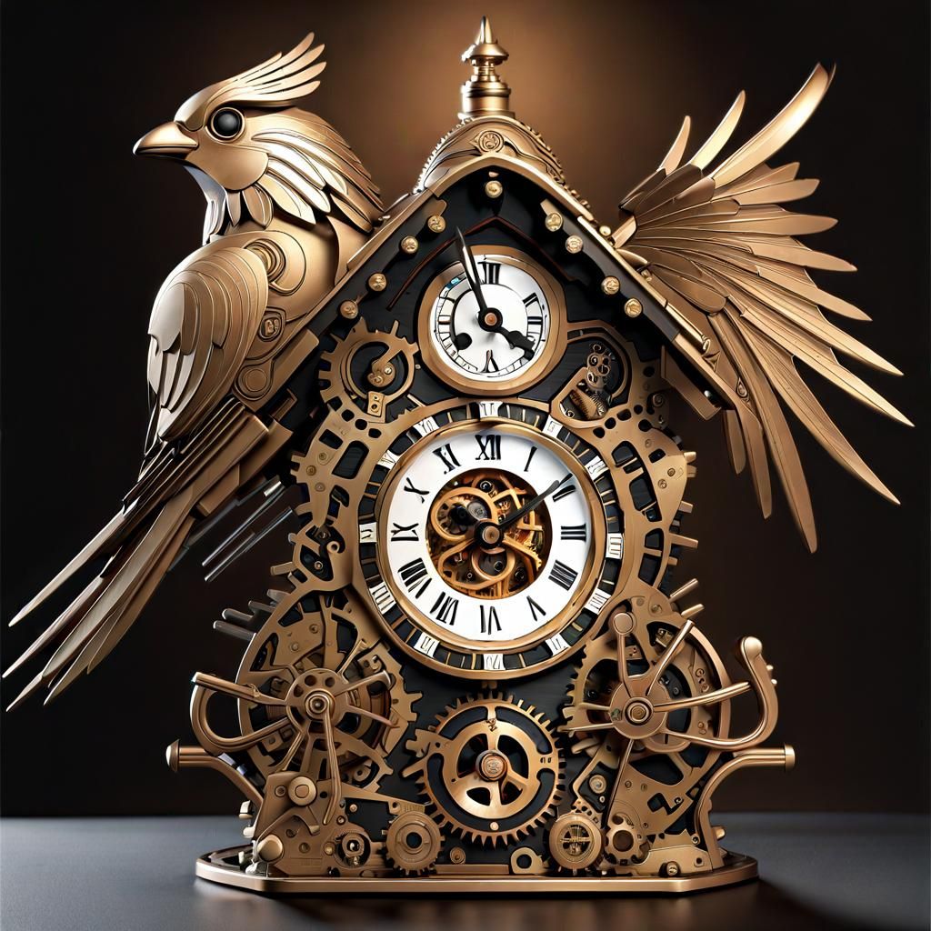 Steampunk cuckoo clock - AI Generated Artwork - NightCafe Creator