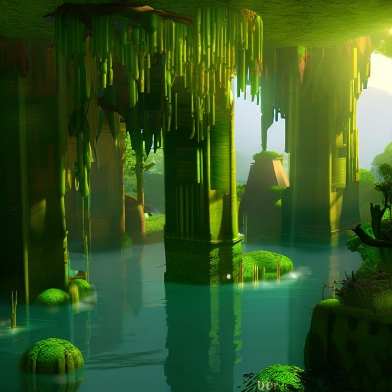 Beautiful fantasy landscape, like in Avatar, floating islands, tall ...