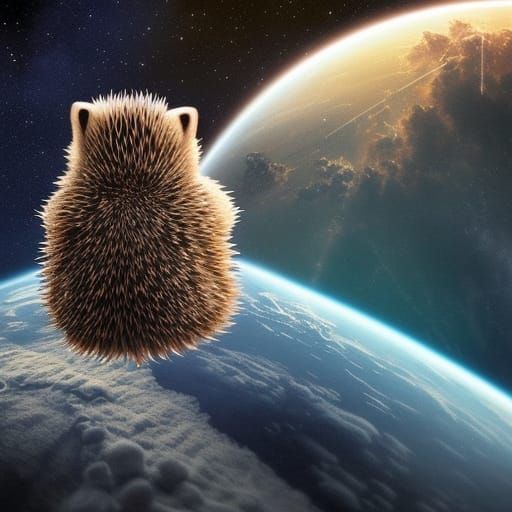 Hedgehogs in space! - AI Generated Artwork - NightCafe Creator