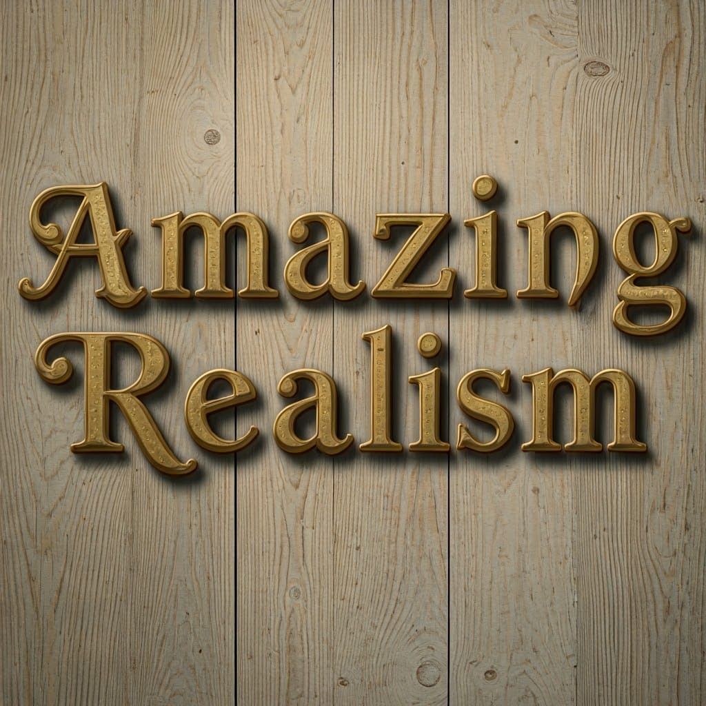 wooden texture typography with the words “amazing realism” using bold ...