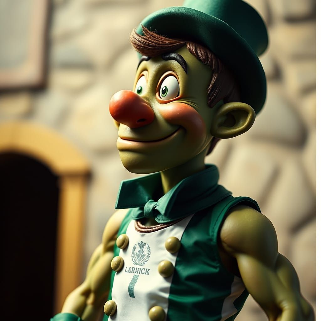POPEYE WITH MUSCULAR ARMS AND VEINS POPPING OUT WEARING AN IRISH FLAG ...