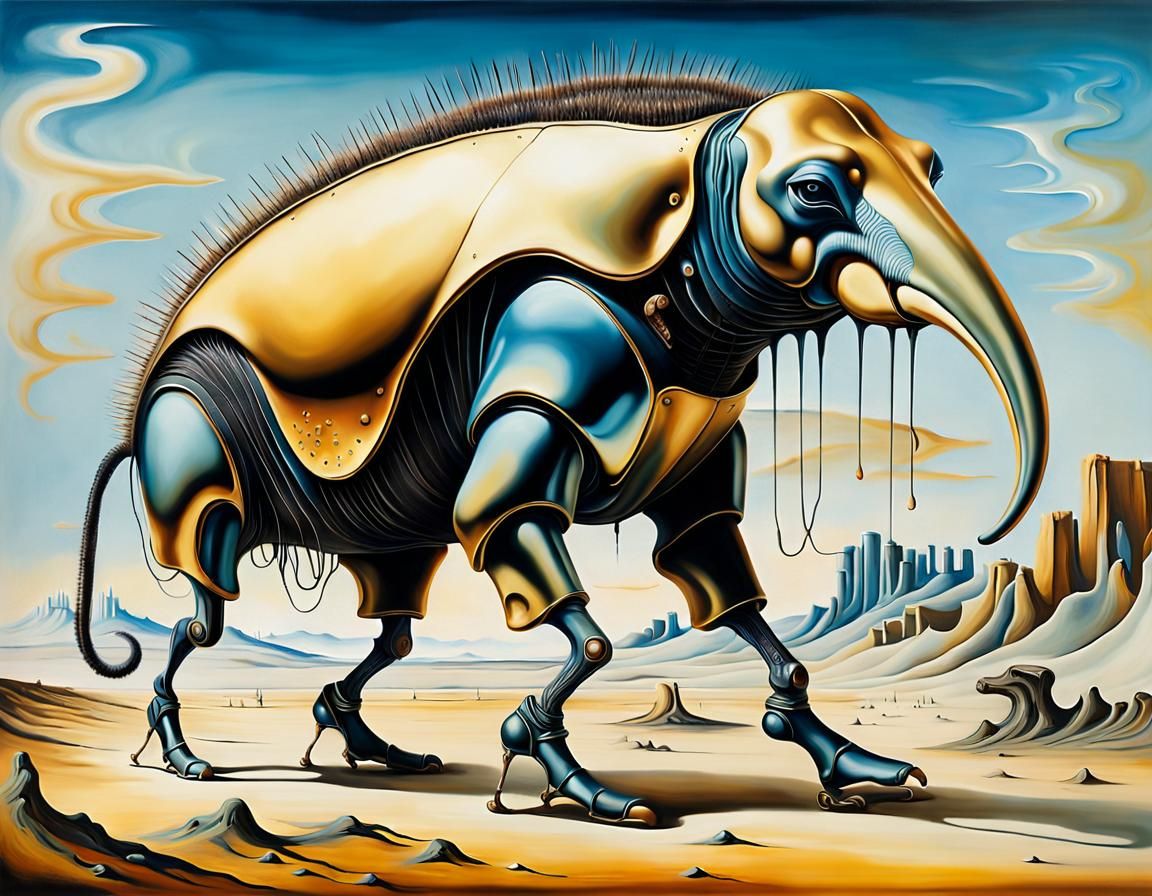 Cyborg Anteater, By Dali - AI Generated Artwork - NightCafe Creator
