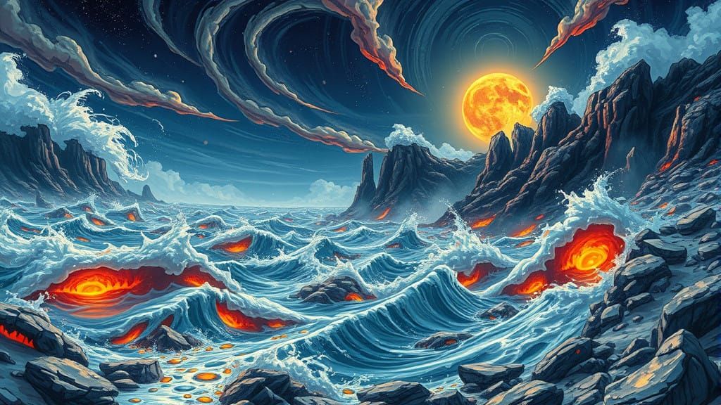 Mercurian Summer in Vibrant, Whimsical Style - AI Art