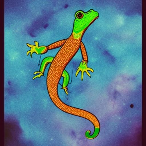Celestial Lizard in Space - AI Generated Artwork - NightCafe Creator