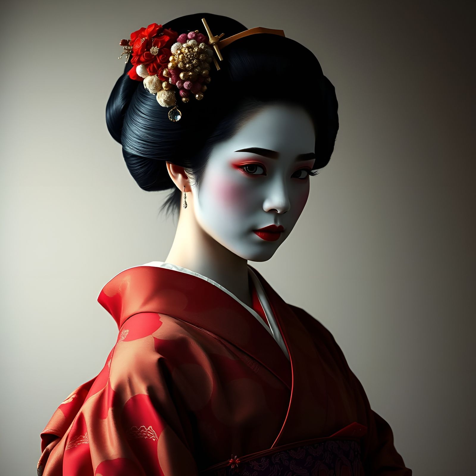 Geisha - Ethereal Geisha in Dramatic Lighting