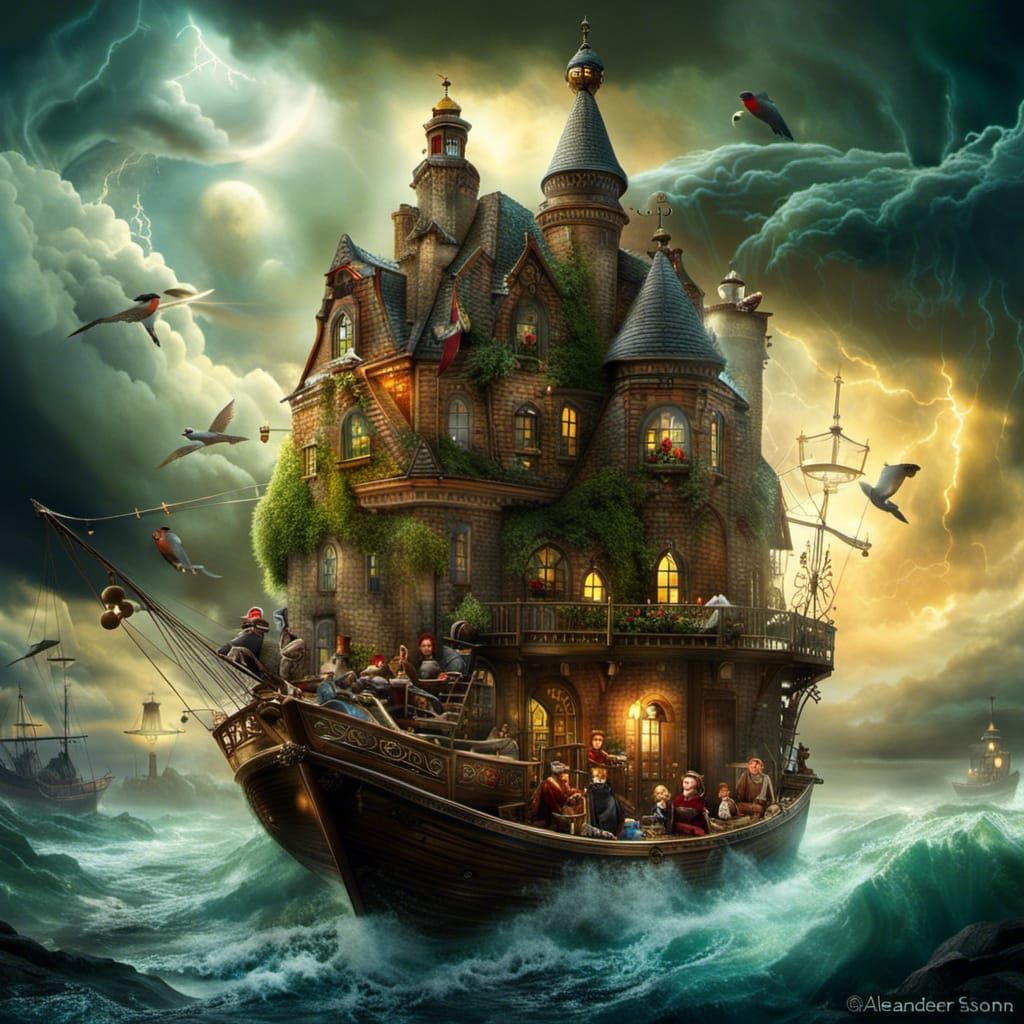 strange ship in the storm : r/nightcafe