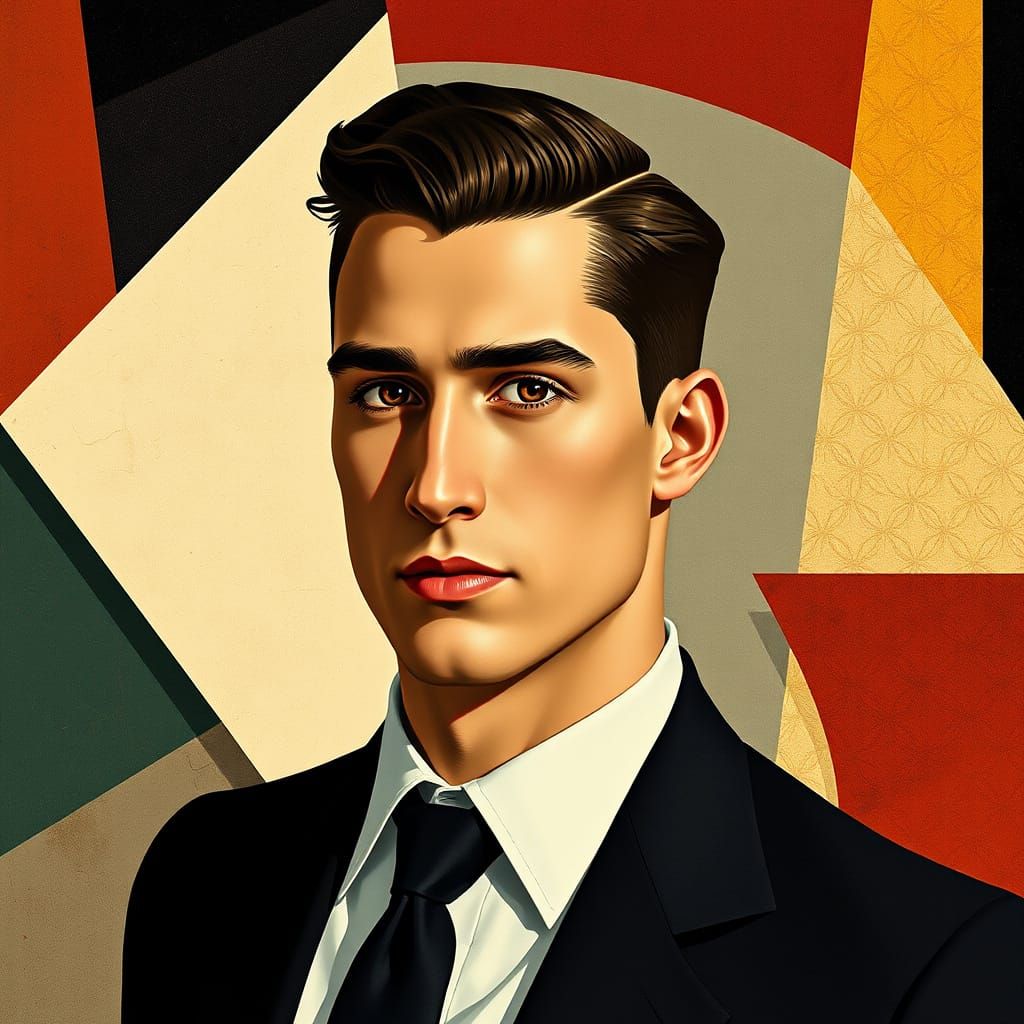 Abstract Constructivist Portrait with Geometric Ar... - AI Art