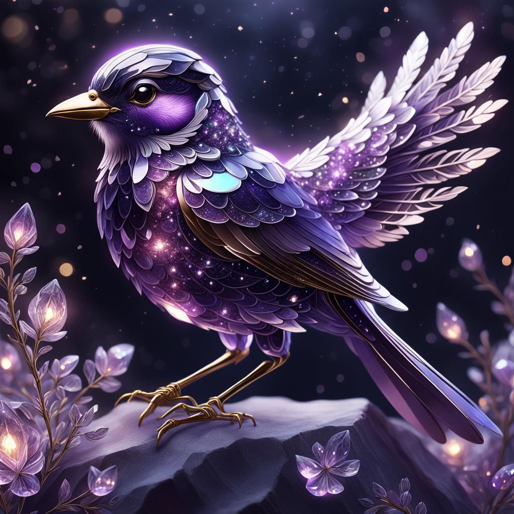 Beautiful Amethyst Bird - AI Generated Artwork - NightCafe Creator