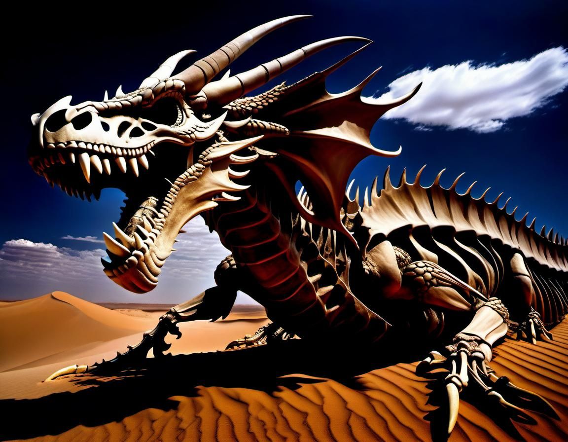 colossal mythical dragon skeleton - AI Generated Artwork - NightCafe ...