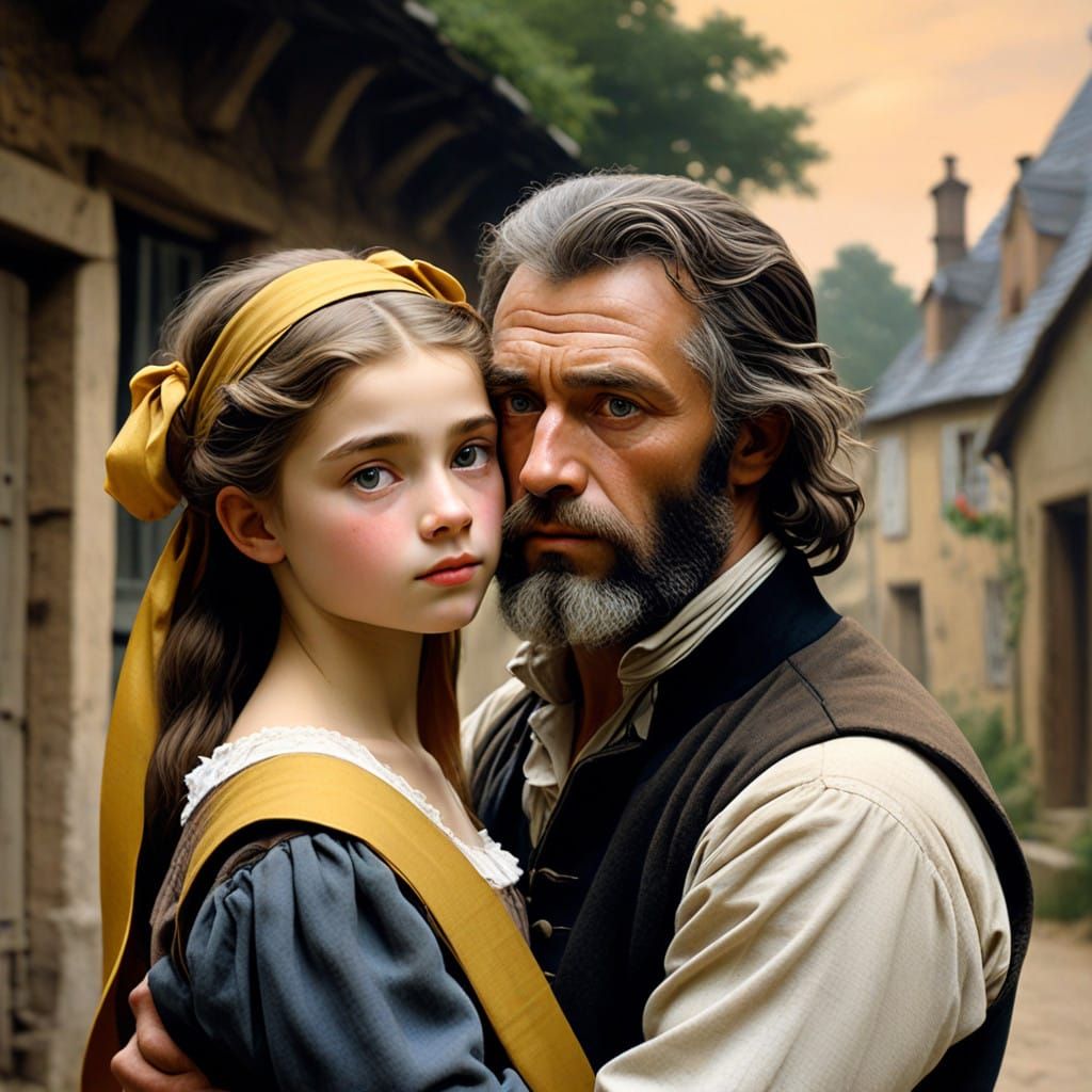 les misérables. Jean Valjean et sa fille.