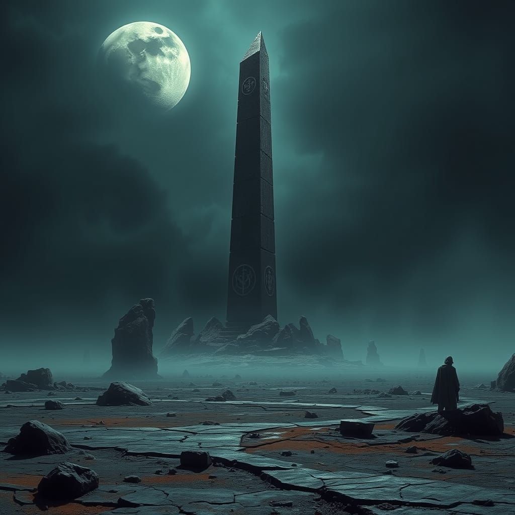 Barren Krayiss II Landscape with Ancient Sith Obel... - AI Art