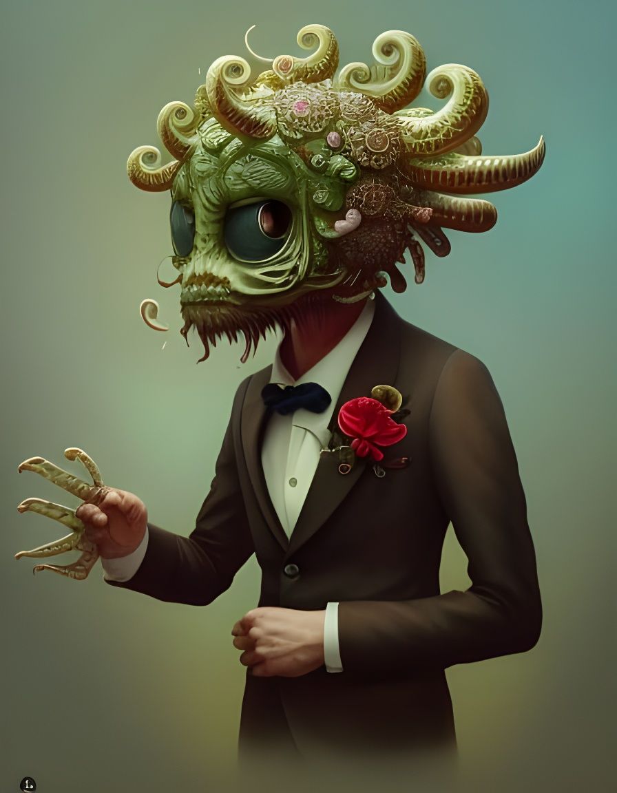 Chthulu Goes to Dinner - AI Generated Artwork - NightCafe Creator