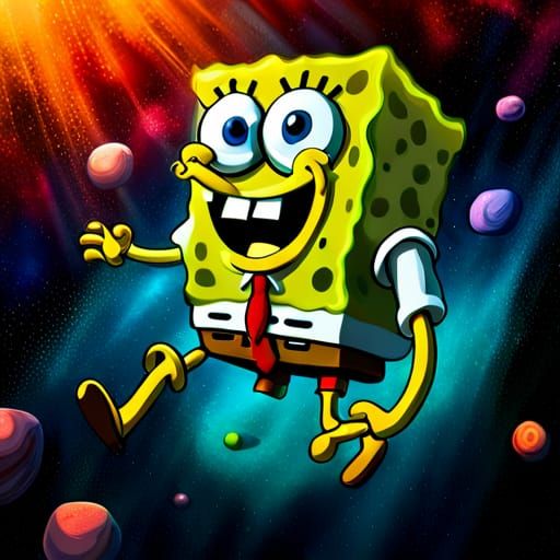 Spongebob in space - AI Generated Artwork - NightCafe Creator