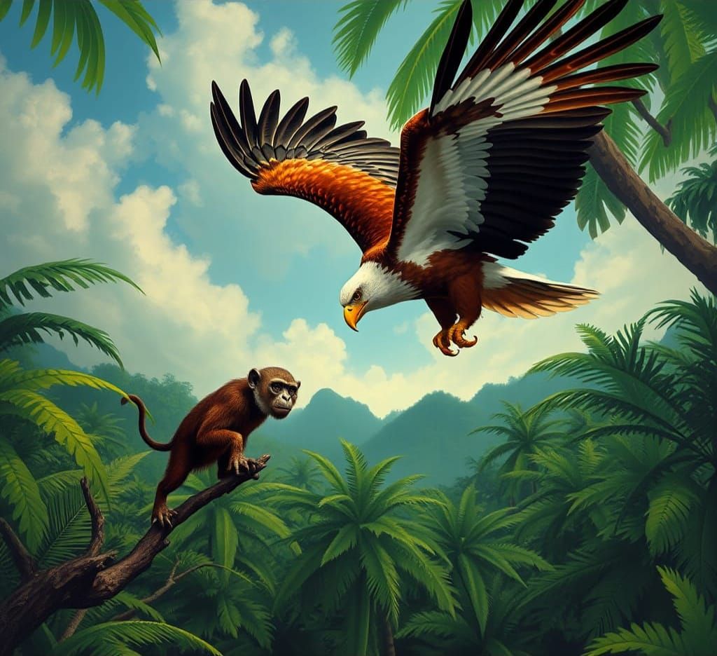 Central American Harpy Eagle in Mid-Flight, Spotti... - AI Art