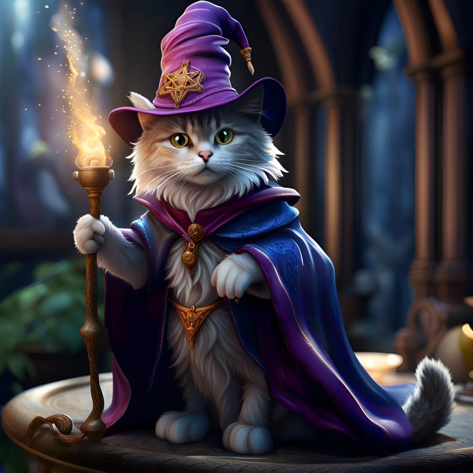 Wizard Cat - AI Generated Artwork - NightCafe Creator