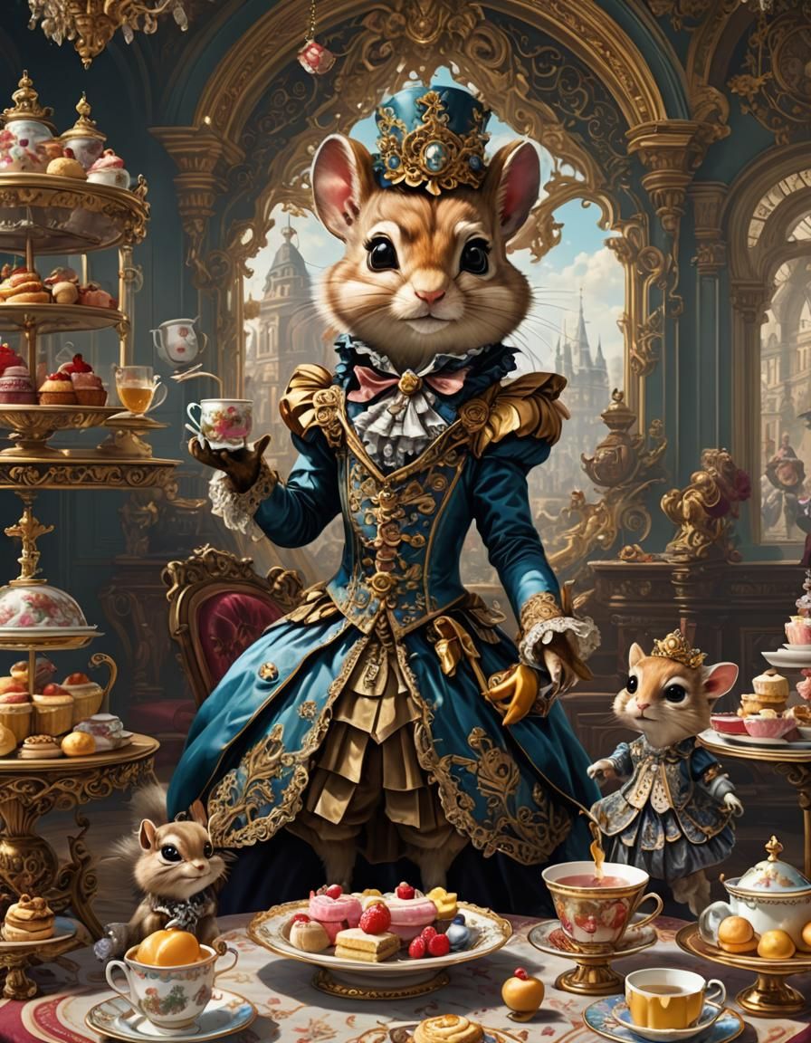 A slightly irritated mama chipmunk at high tea with the littlies - AI ...