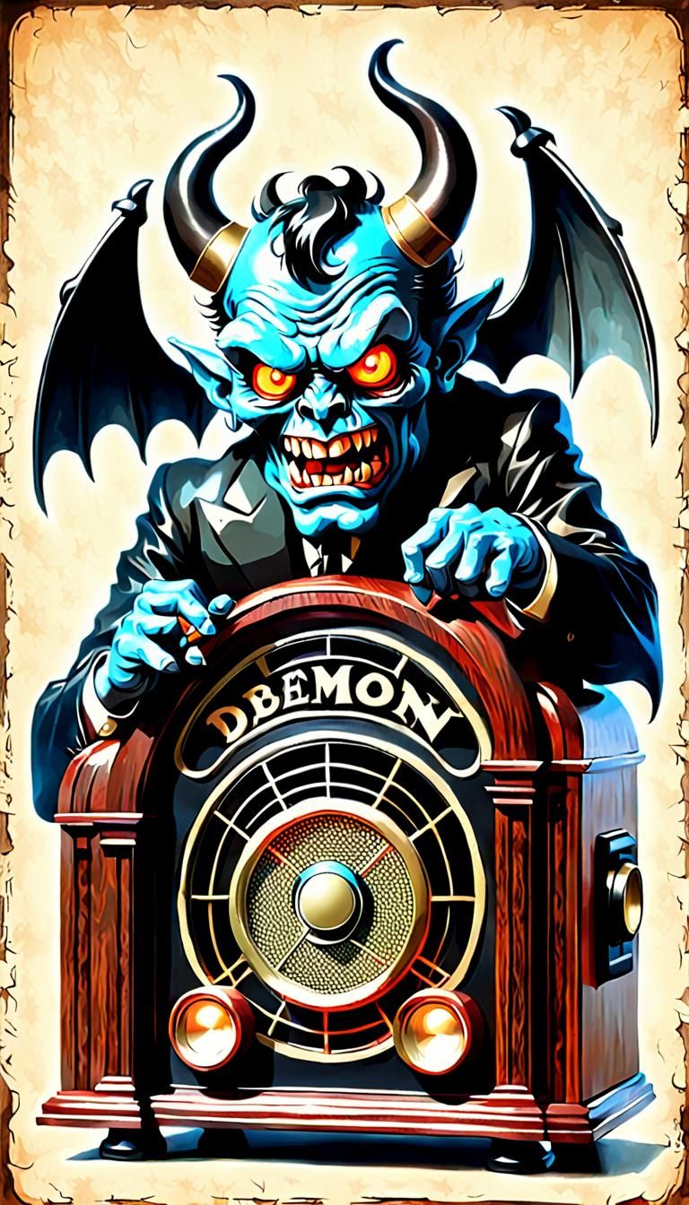 Old Tyme Radio Demon - AI Generated Artwork - NightCafe Creator