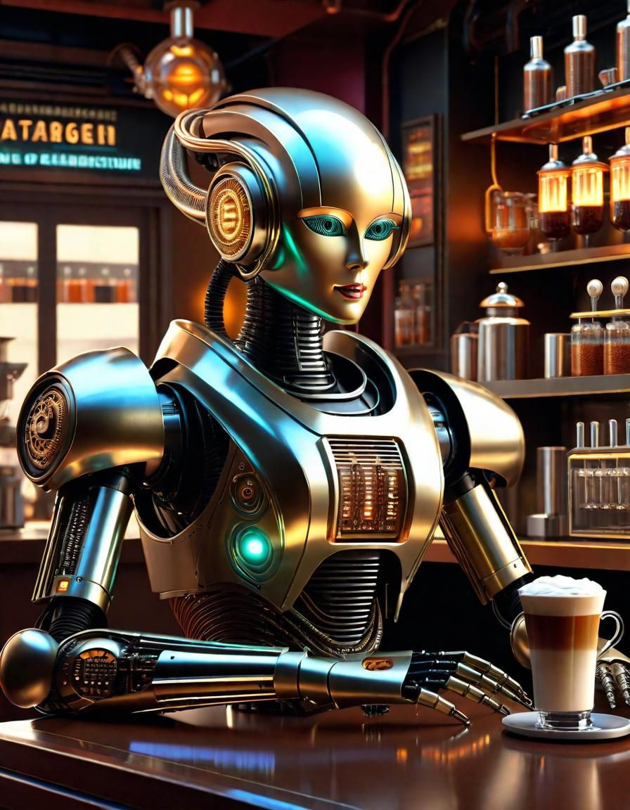 Robotic Barista - AI Generated Artwork - NightCafe Creator