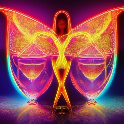 Neon Angel - AI Generated Artwork - NightCafe Creator