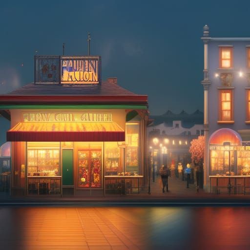 Autumn Evening Stroll - AI Generated Artwork - NightCafe Creator