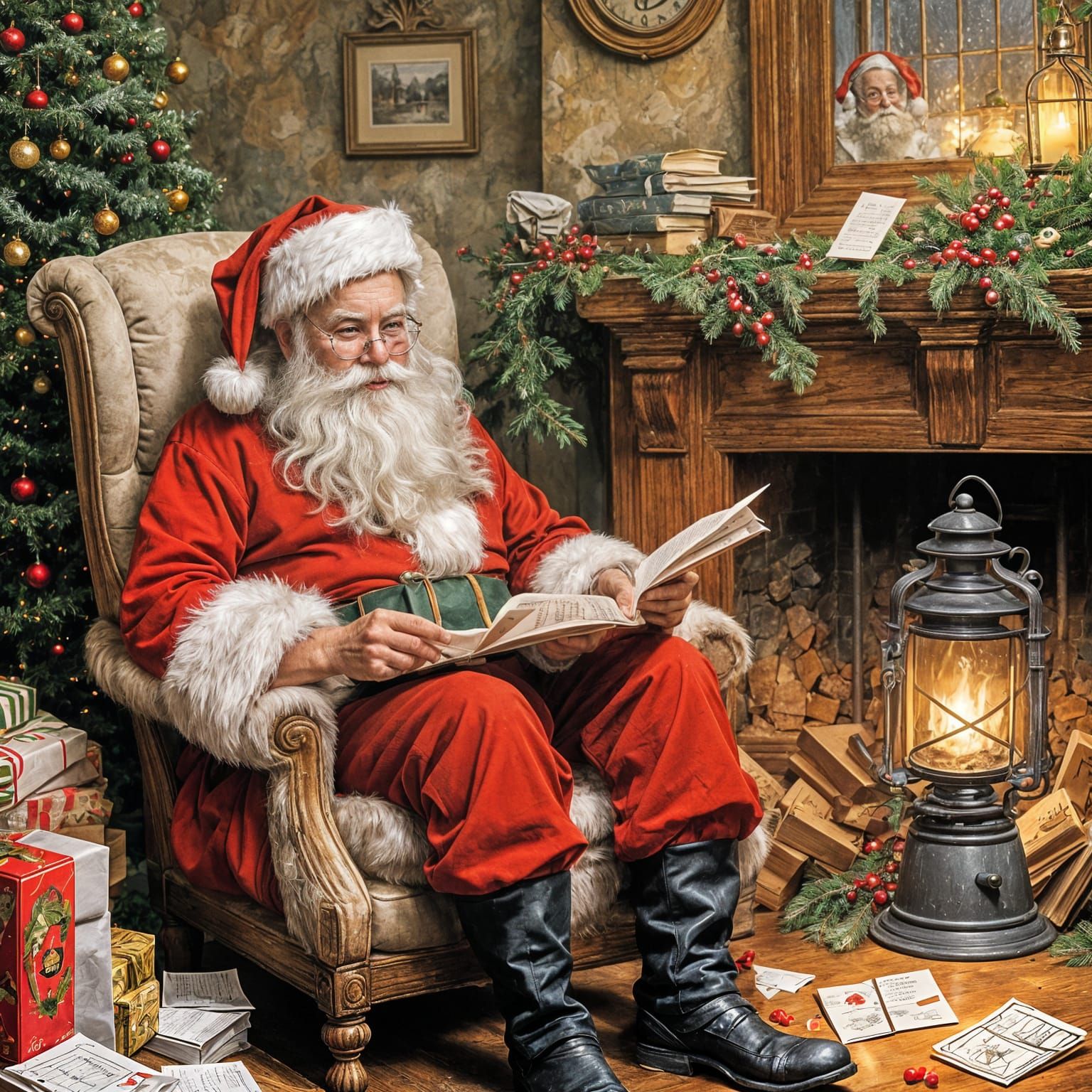 Santa reading letters sent to him - Santa Claus Reads Lette...