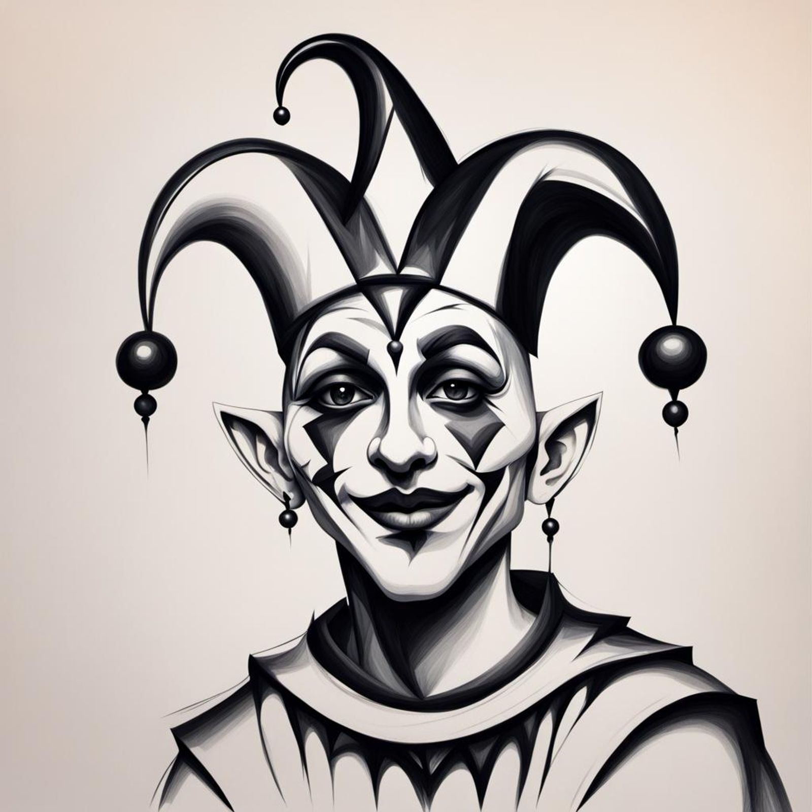 Abstract drawing of a jester - AI Generated Artwork - NightCafe Creator