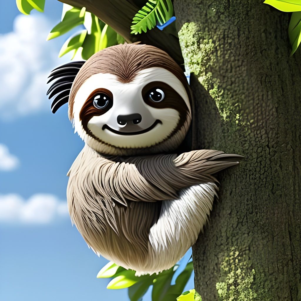 Friendly little Sloth. - AI Generated Artwork - NightCafe Creator
