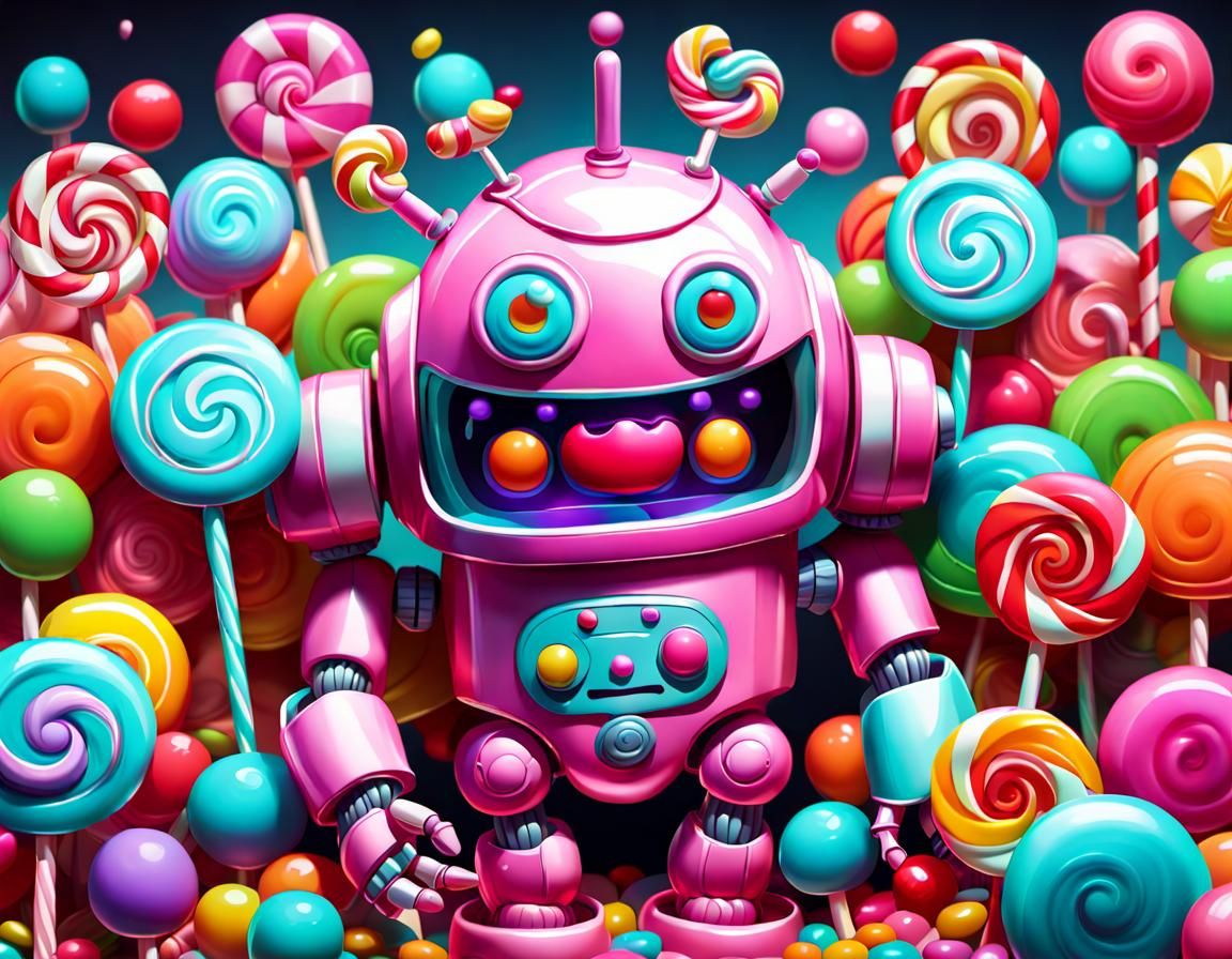 evil robot Candy art style - AI Generated Artwork - NightCafe Creator