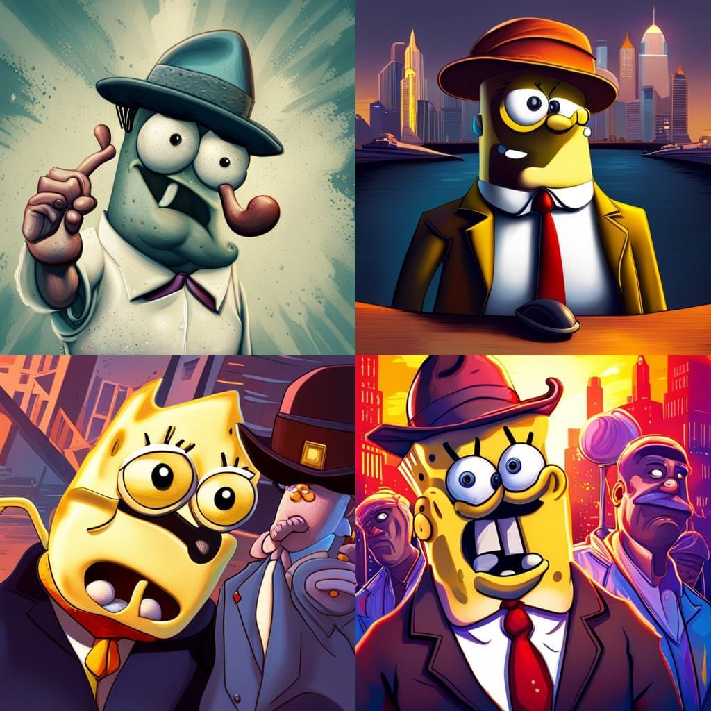 sponge bob square pants as a Mafia gangster. - AI Generated Artwork ...