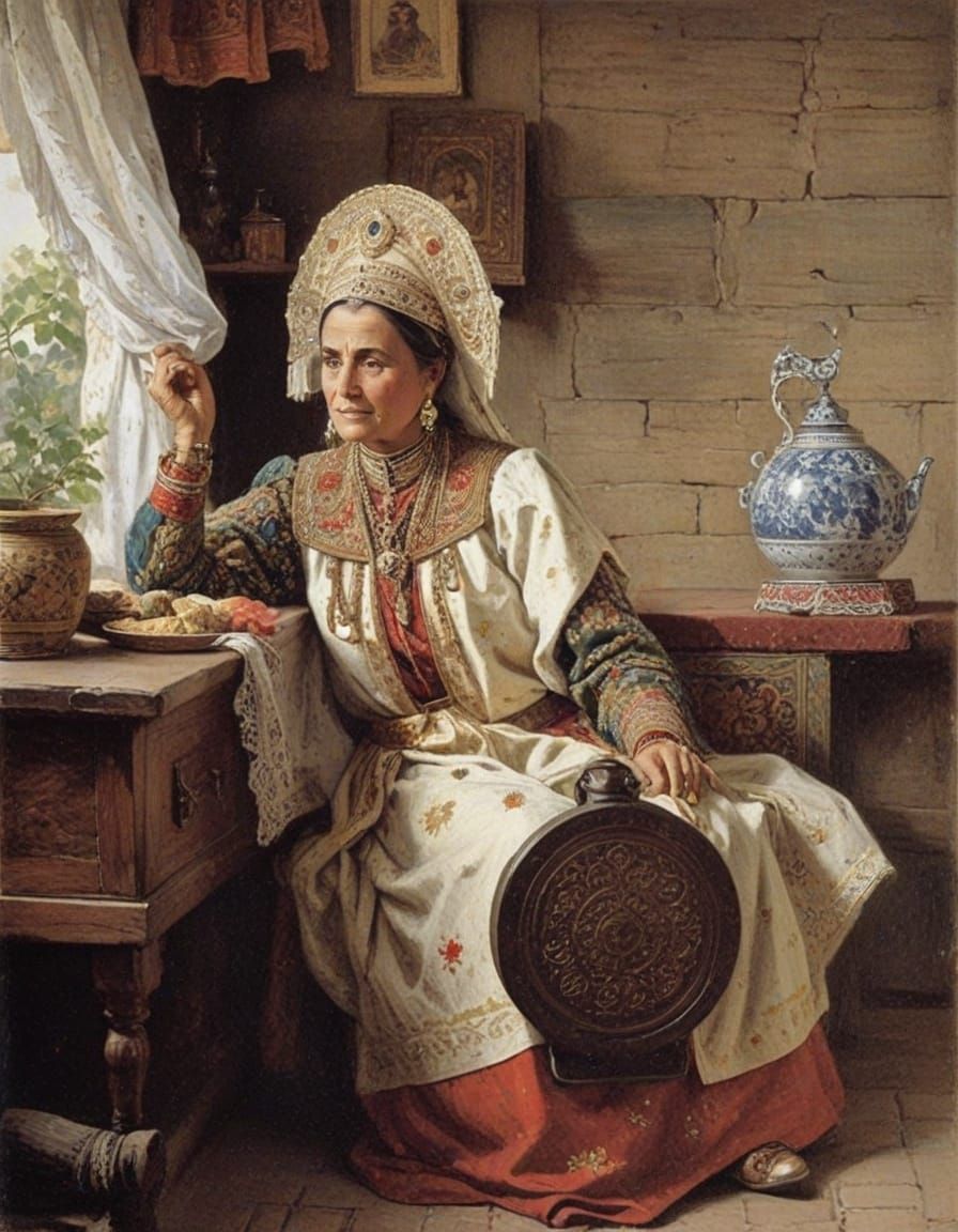 A Boyar woman in a traditional costume