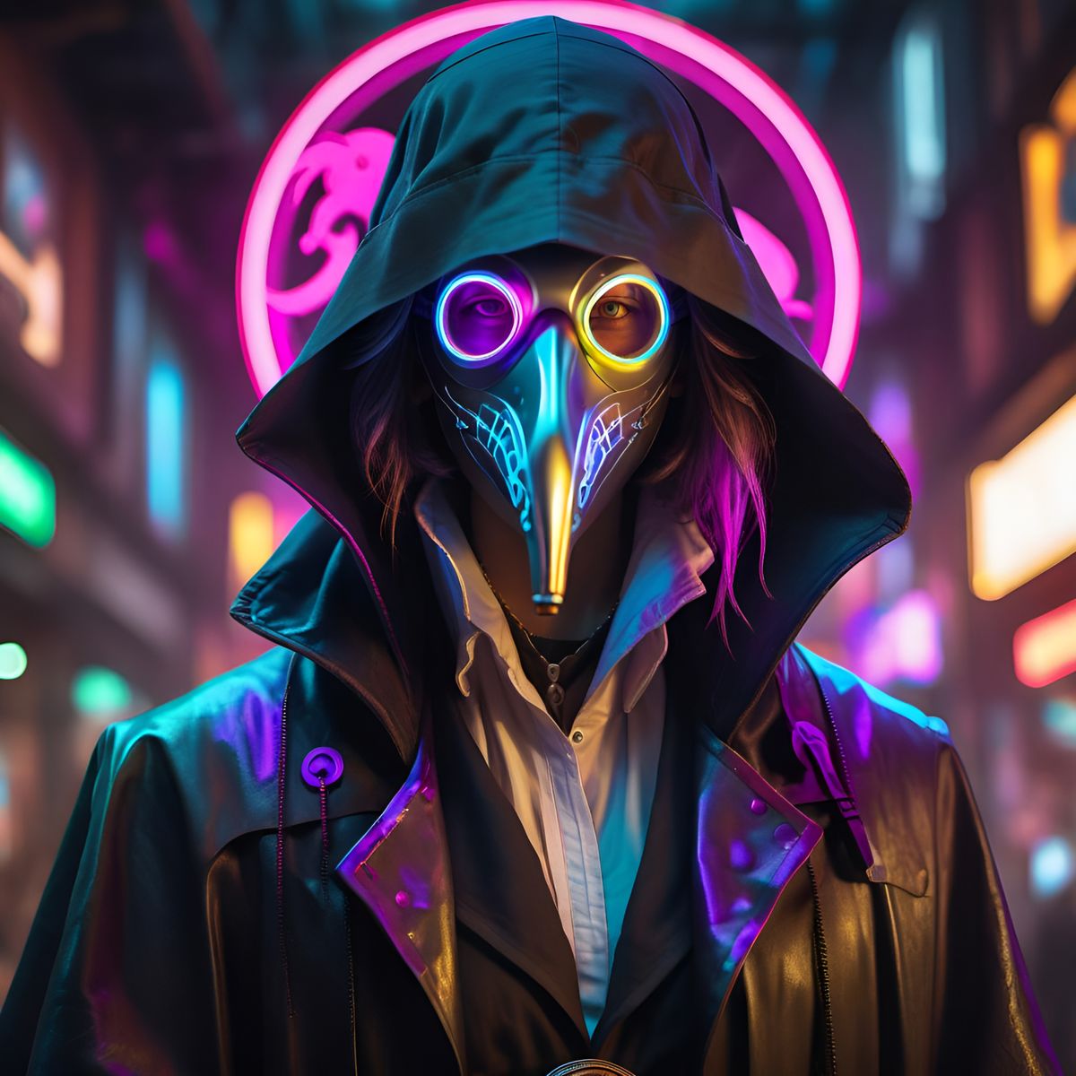 Cyberpunk Plague Doctor VI - AI Generated Artwork - NightCafe Creator