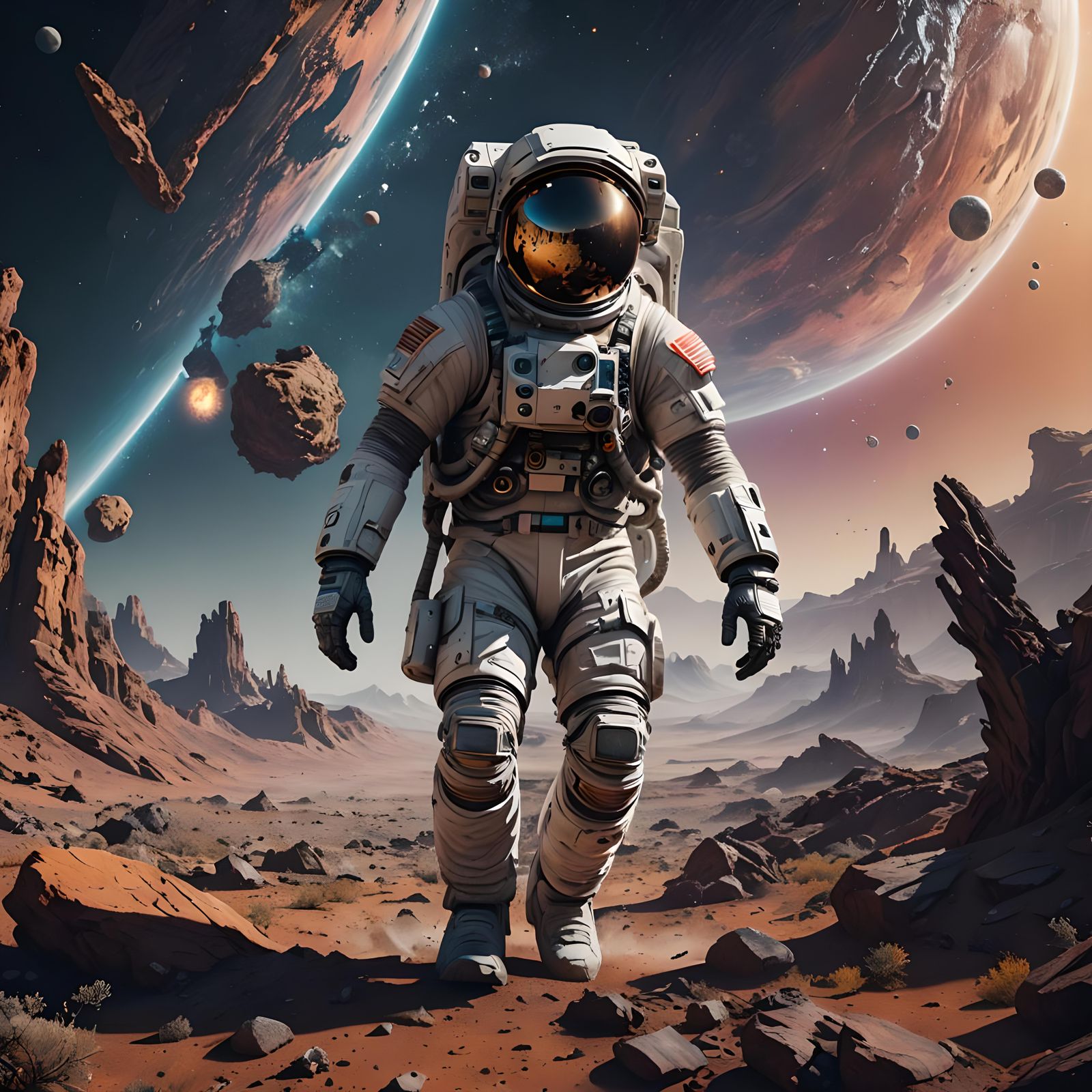 Astronaut in nowhere, empty planet - AI Generated Artwork - NightCafe ...