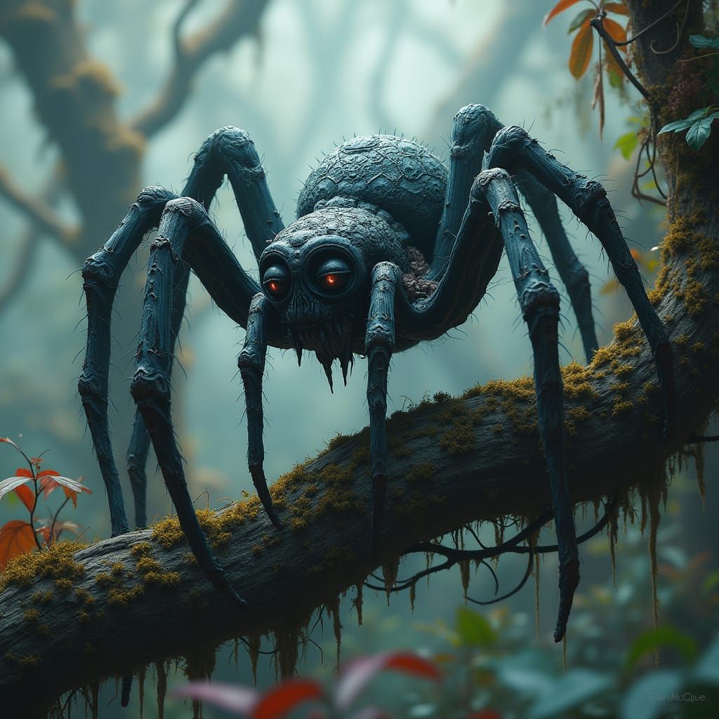 Ogre-Faced Spider in Native Color - Medieval Ogre-Faced Spid...