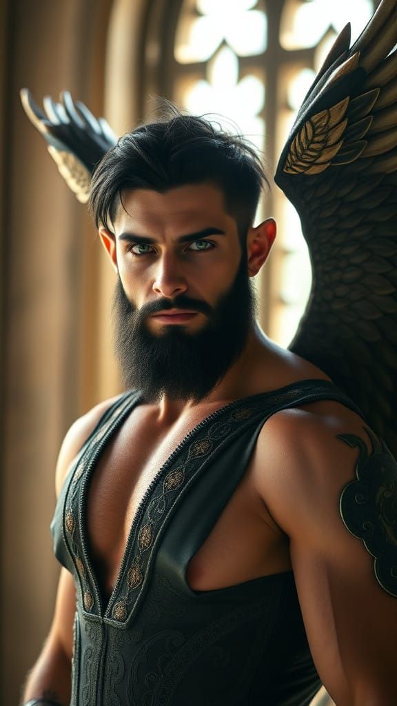 Elven Arch Angel with wooden wings...