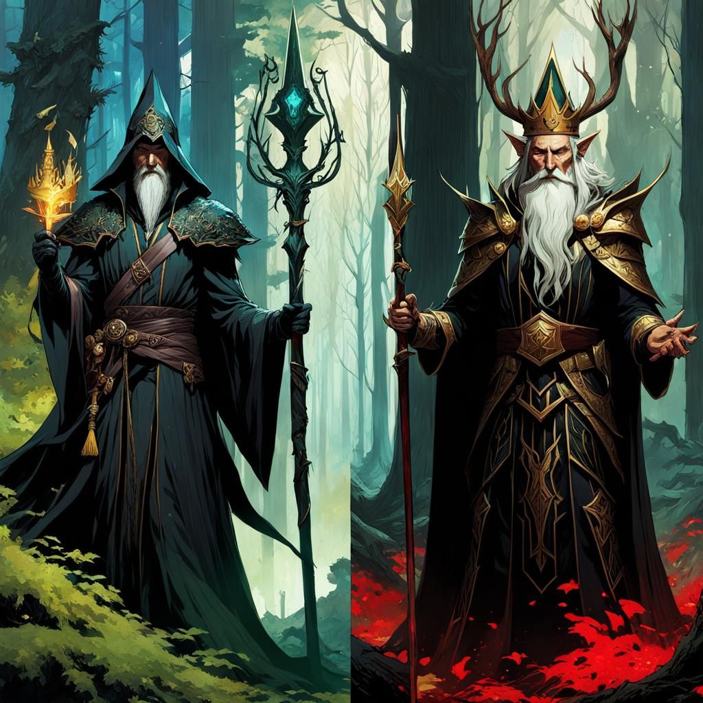 Elf and wizard split attempt - AI Generated Artwork - NightCafe Creator