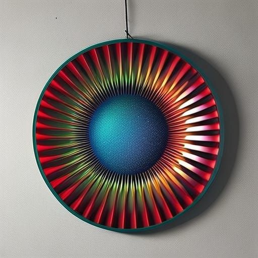 A piece of mirror art that plays with the idea of reflection and ...