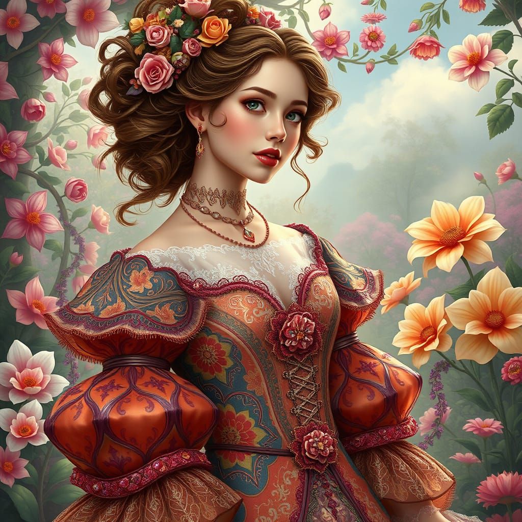 romance - Elegant Whimsy in Lavish Rococo Gown